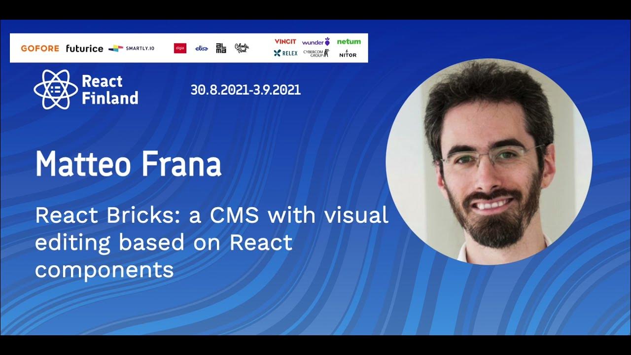 RF21 – Matteo Frana – React Bricks: a CMS with visual editing based on React components - YouTube