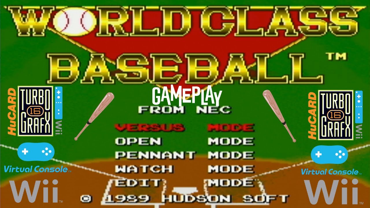Wii virtual console gameplay WORLD CLASS BASEBALL FOR THE TURBO GRAFX ...