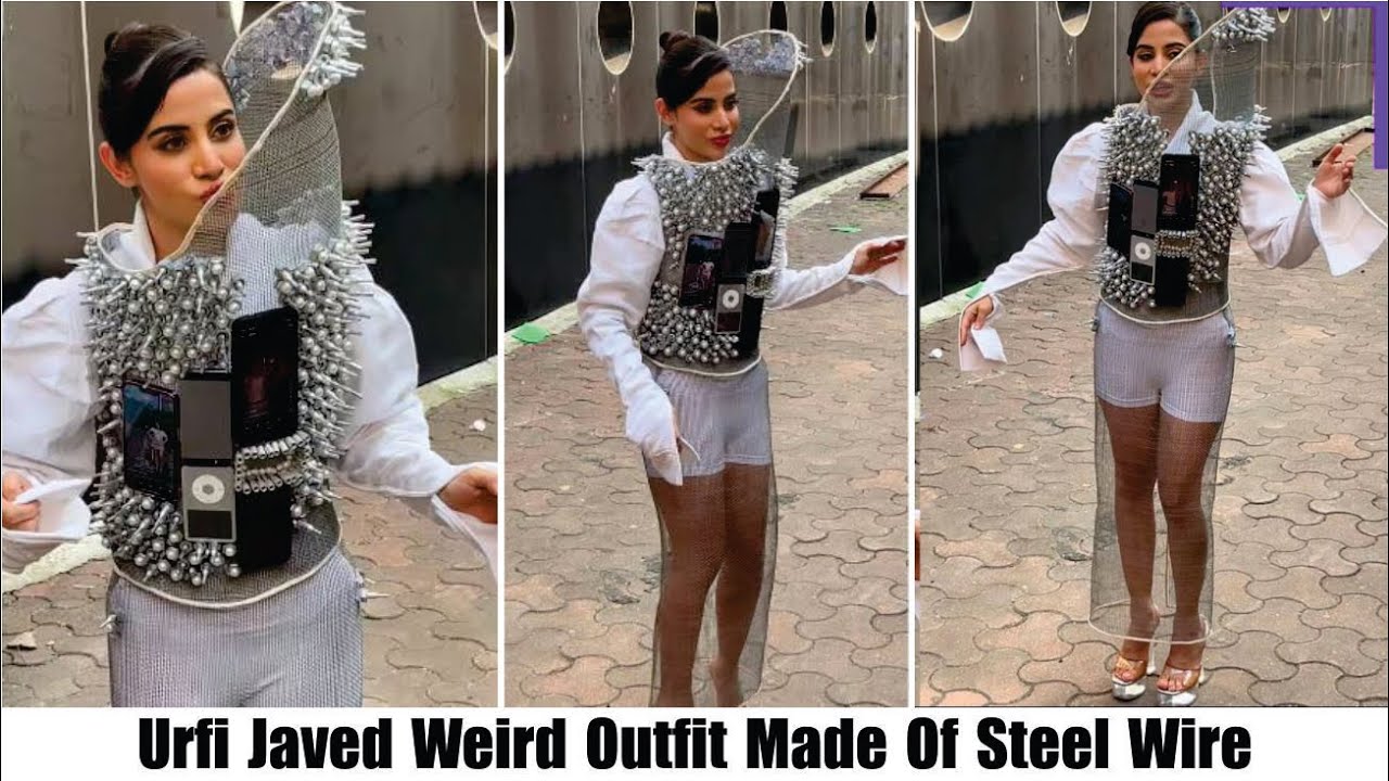 Urfi Javed Again Trolled For Her Weird Outfit Made Of Steel Wire | URFI JAVED DIWALI CELEBRATION ...