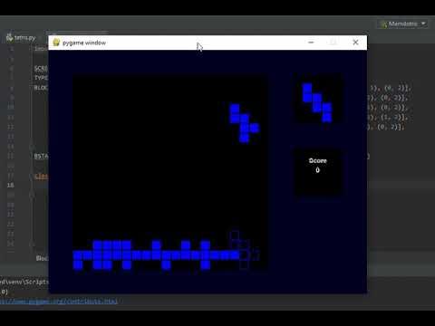 Tetris with pygame (Source code link in description) - YouTube