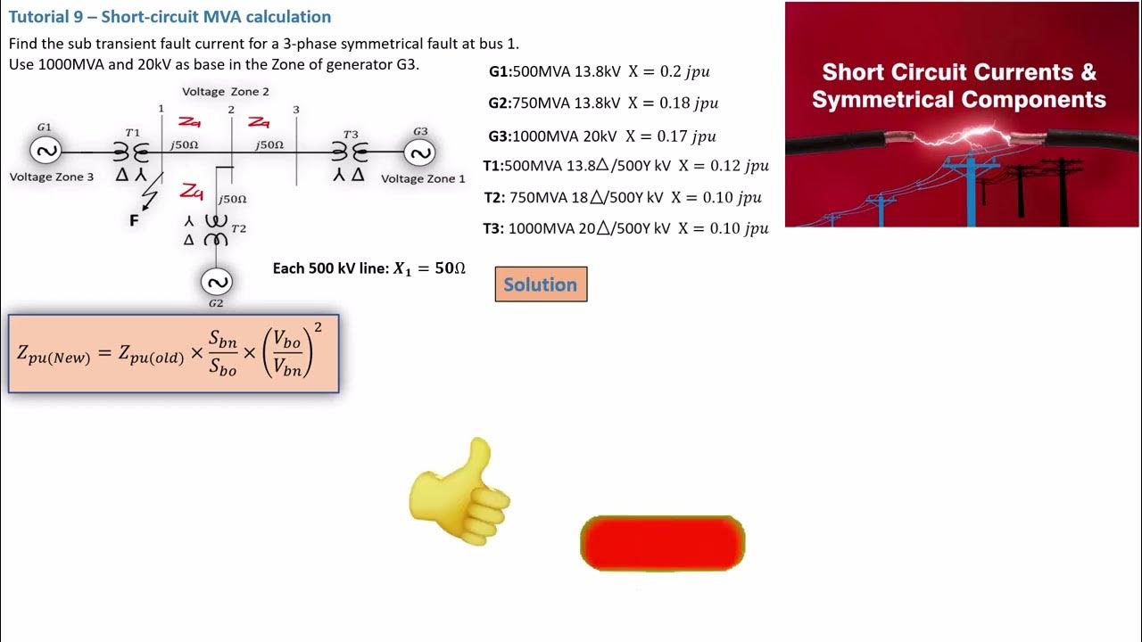 Short circuit fault level - Fault current calculation. Tutorial 9 - YouTube