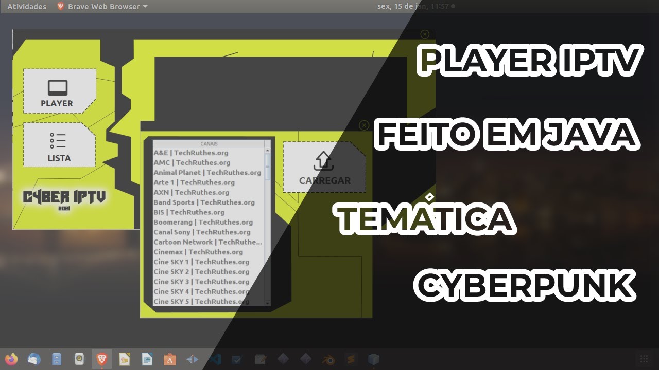 DESENVOLVIMENTO JAVA PLAYER IPTV - TEMÁTICA CYBERPUNK - YouTube