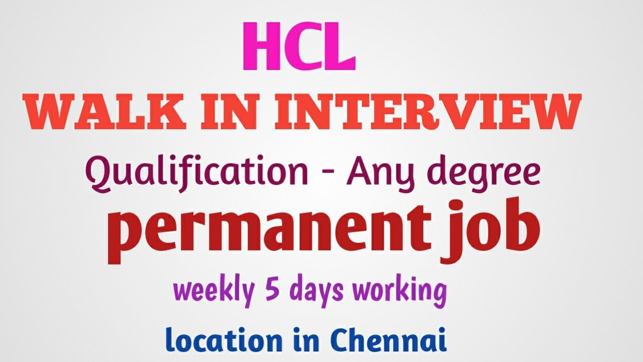 walk in interview in Chennai/ any degree job in Chennai - YouTube