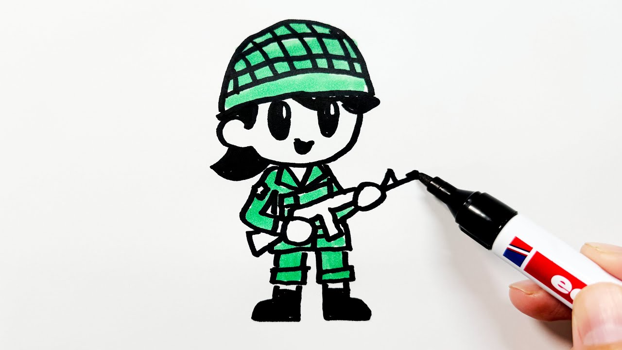 How to Draw a Soldier - YouTube