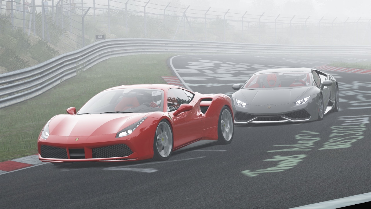 Lamborghini Huracan vs Ferrari 488 GTB / Nürburgring /Assetto Corsa ...