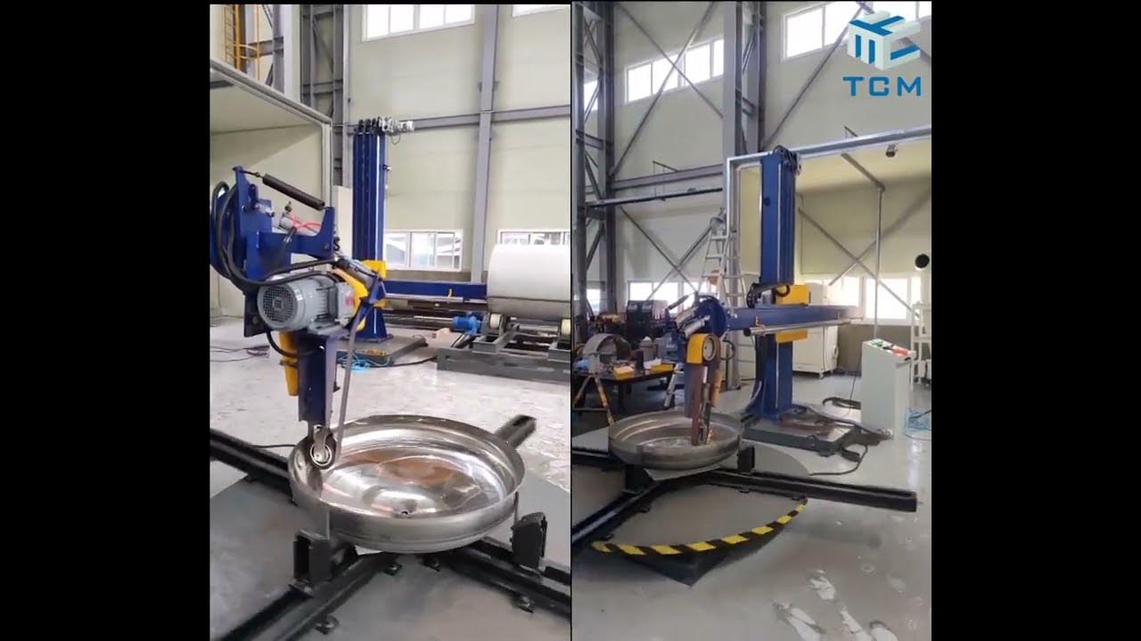 Stainless steel tank polishing machine tank shell buffing dish end ...