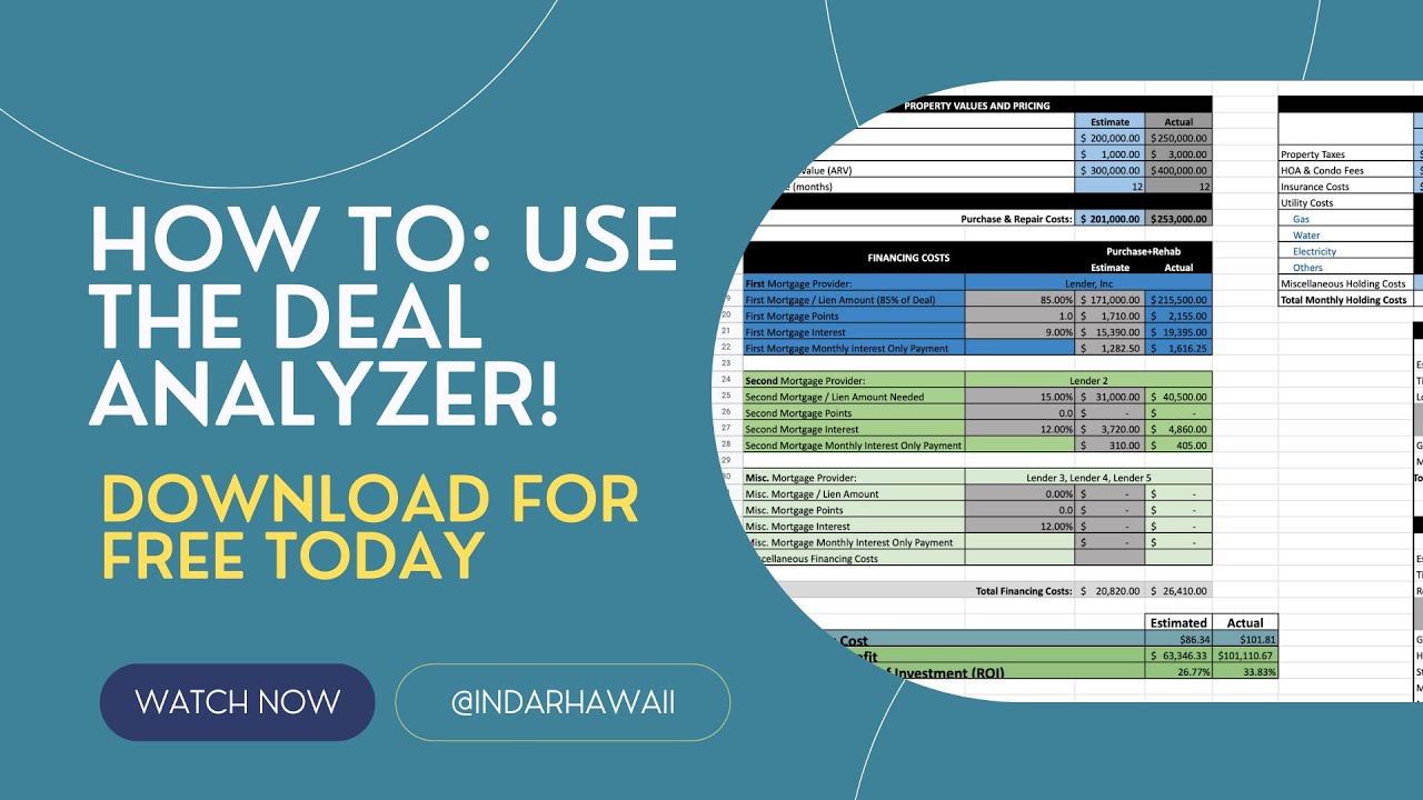 TUTORIAL: How To Use Our FREE House Flip Deal Analyzer! 🏠 💰 - YouTube