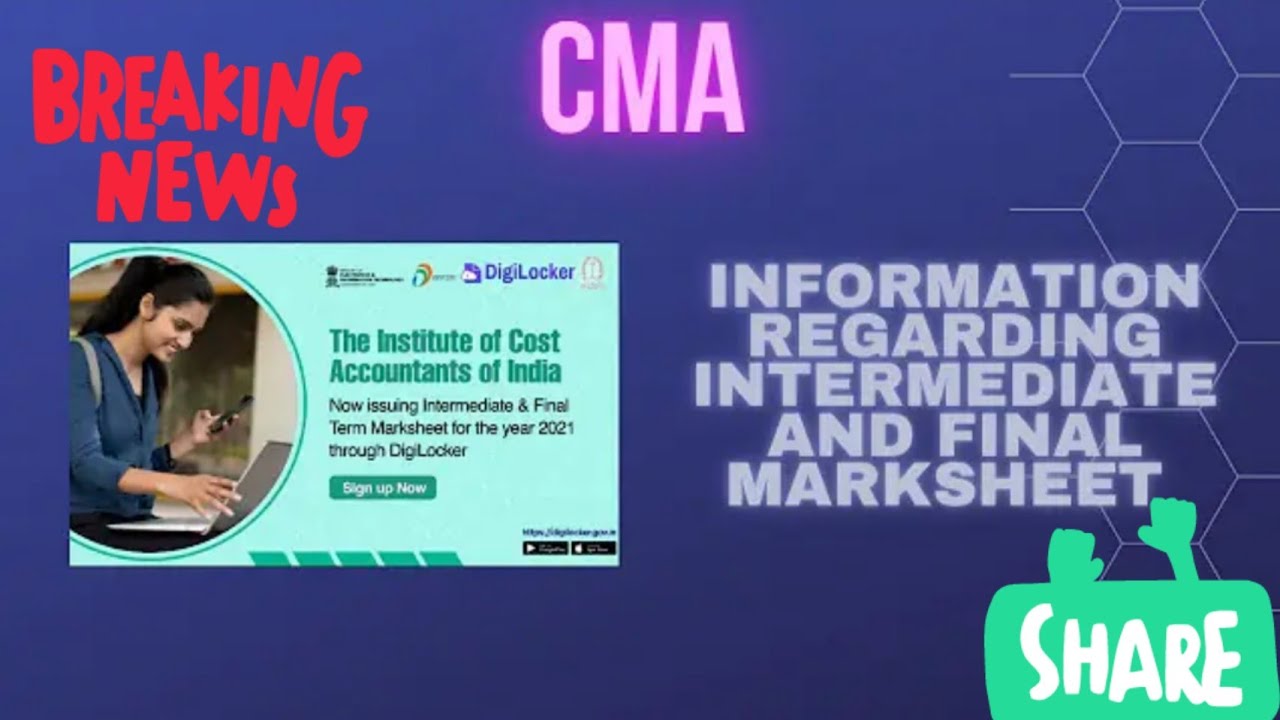 How to download marksheet of cma inter / final from digi locker app ...