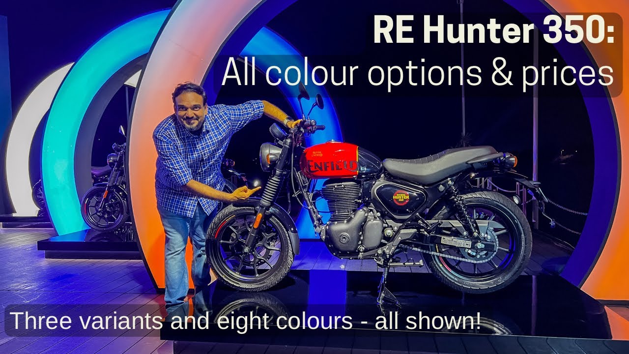 Royal Enfield Hunter 350 - all colours in the real world - YouTube