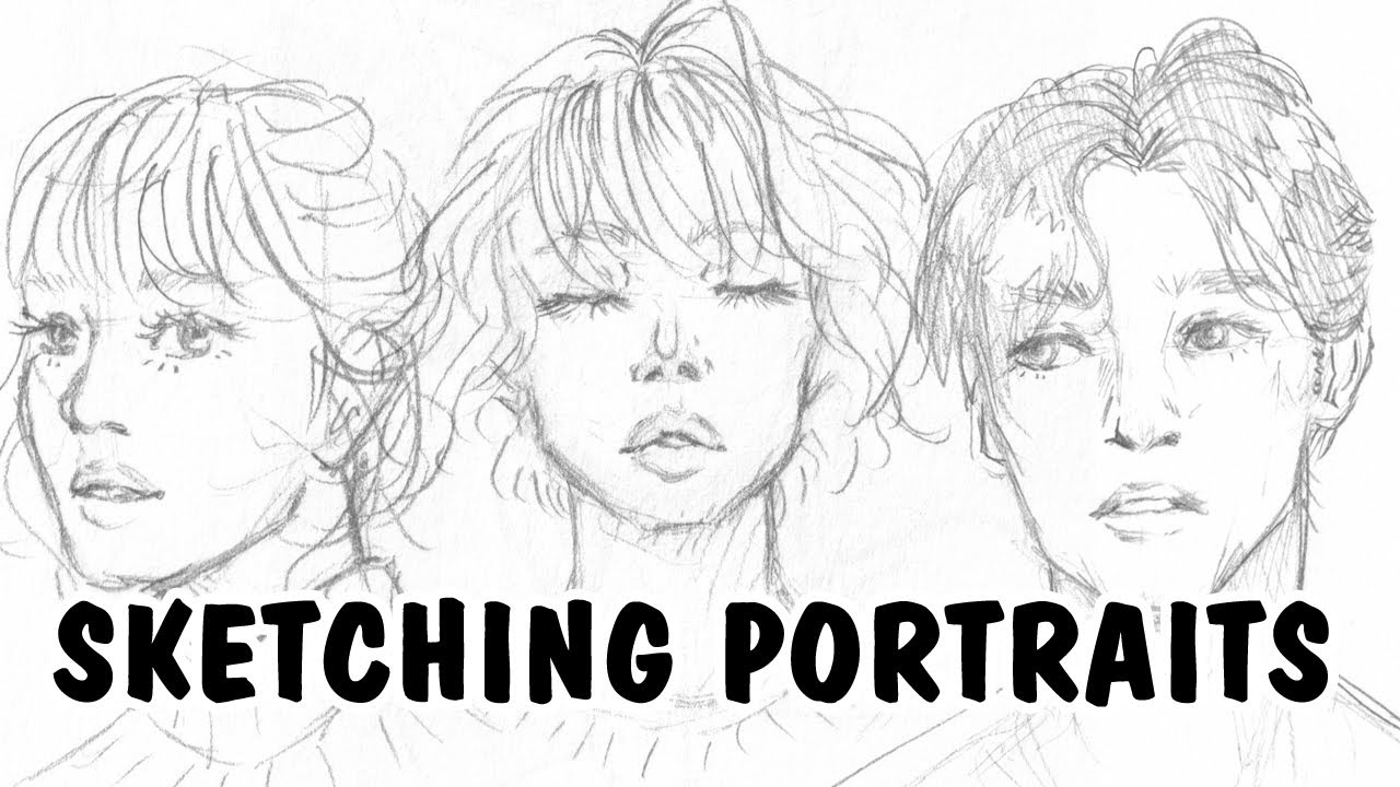 Practicing drawing portraits from references | sketchbook session ...