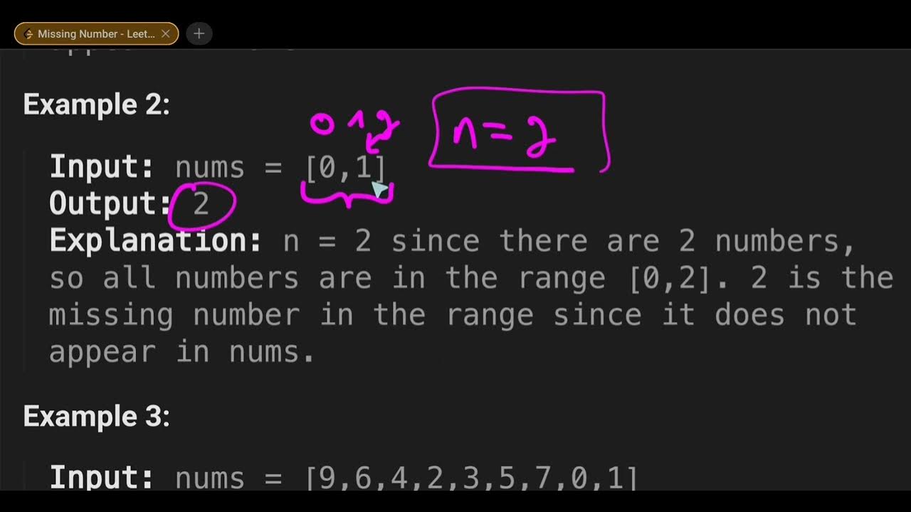 Leetcode 268. Missing Number - Easy - YouTube