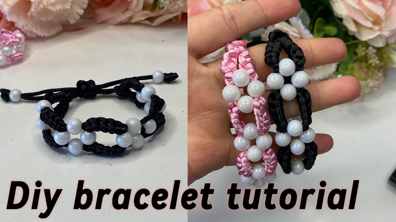 Macramé beaded bracelet tutorial | how to make a bracelet step by step ...