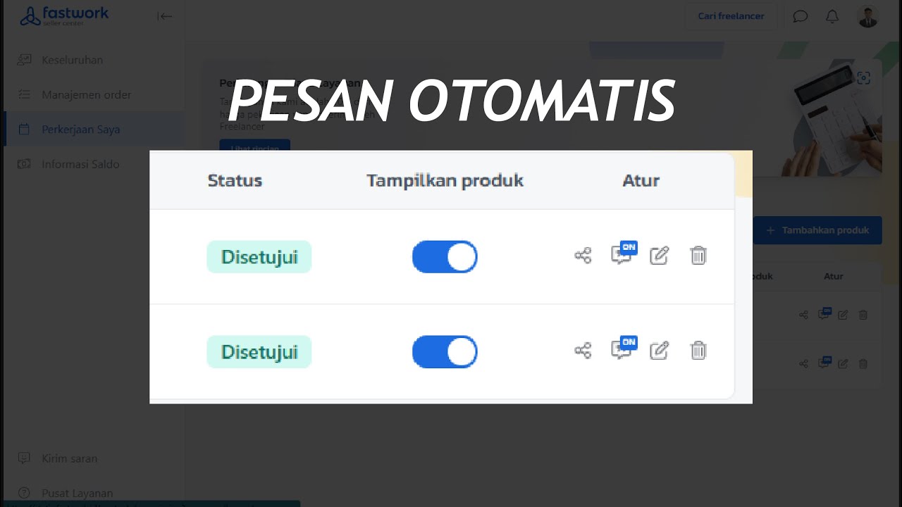 CARA BUAT PESAN OTOMATIS DI FASTWORK #mabafreelancer #fastwork # ...