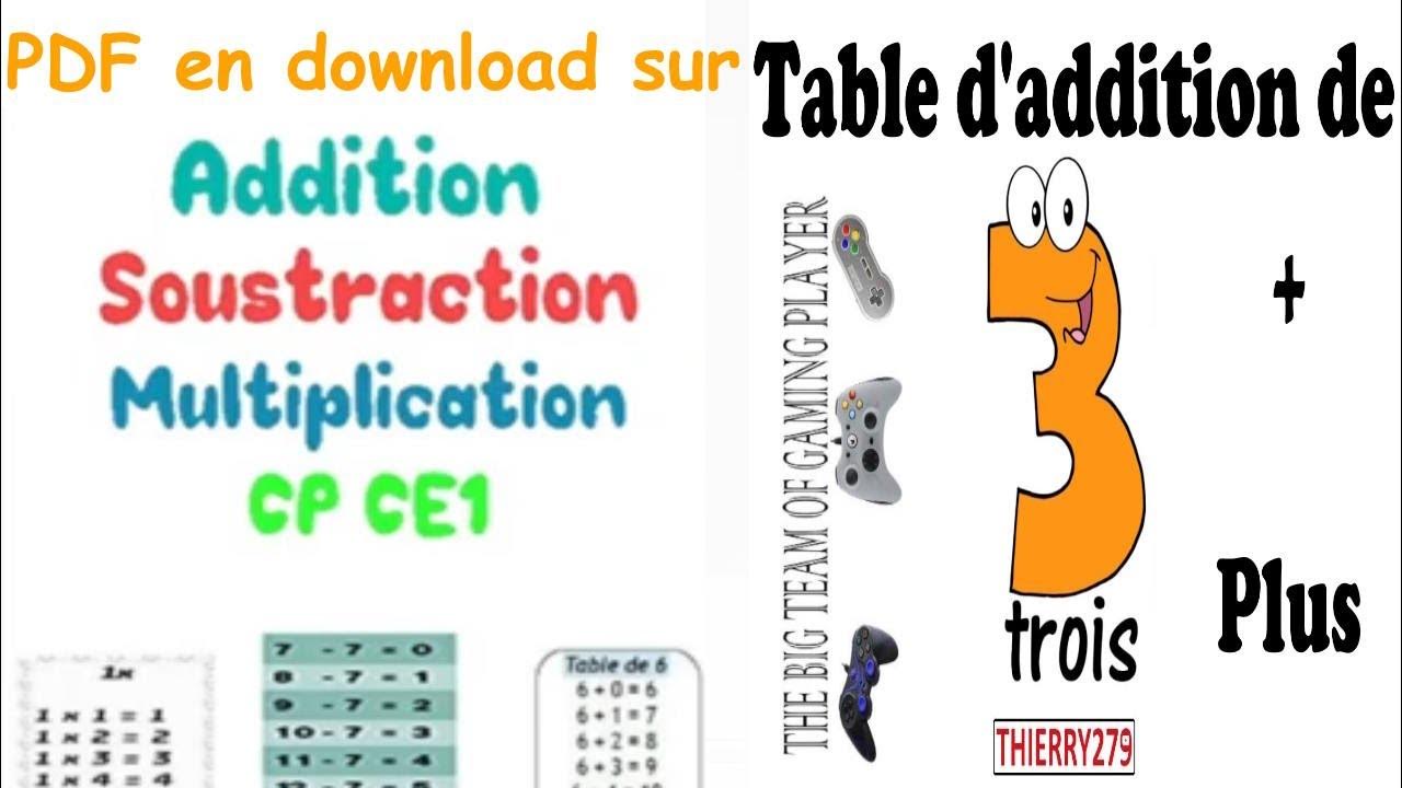 NUMBERS 3 - Table de addition 3 - Learn French - YouTube