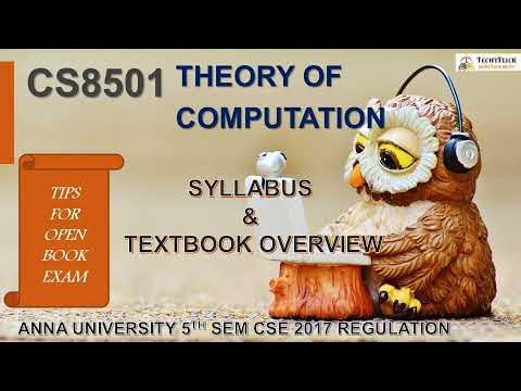 CS8501 THEORY OF COMPUTATION | TOC | OPENBOOK EXAM TIPS |BOOK OVERVIEW |Link for textbook & ref ...