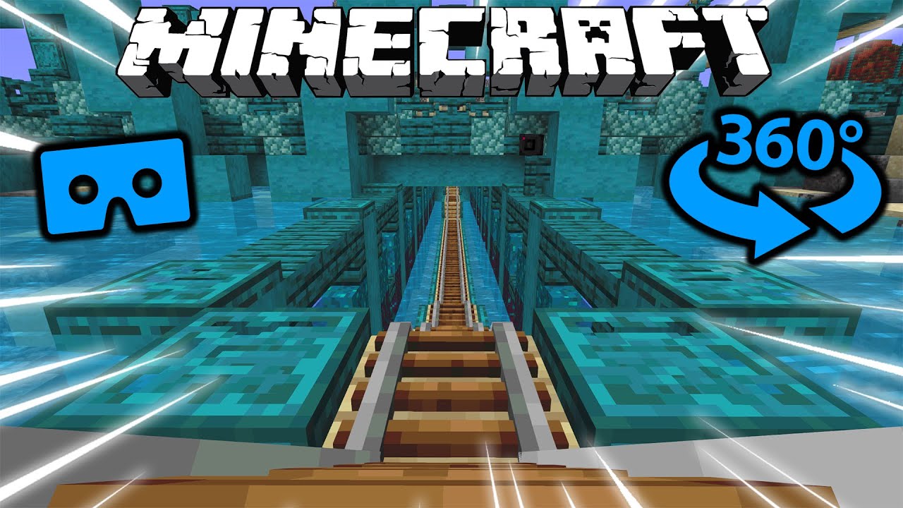 🎢Aqua Roller Coaster - 360° Video(Minecraft VR) - YouTube