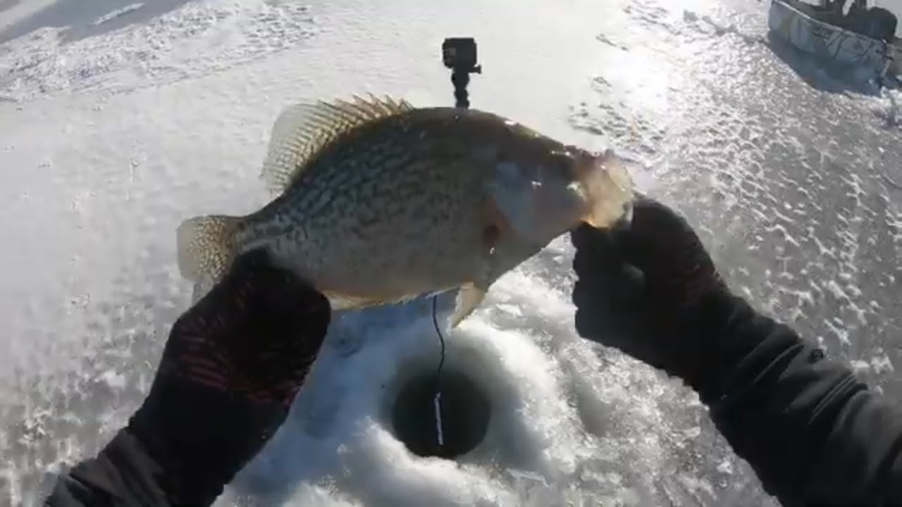 Ice Fishing Nebraska Farm pond - YouTube