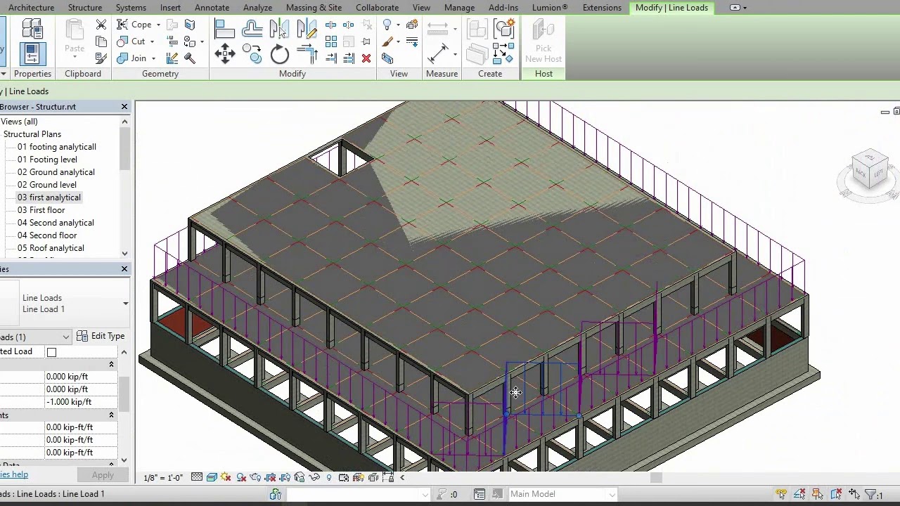 How to apply dead or gravity load in revit - YouTube