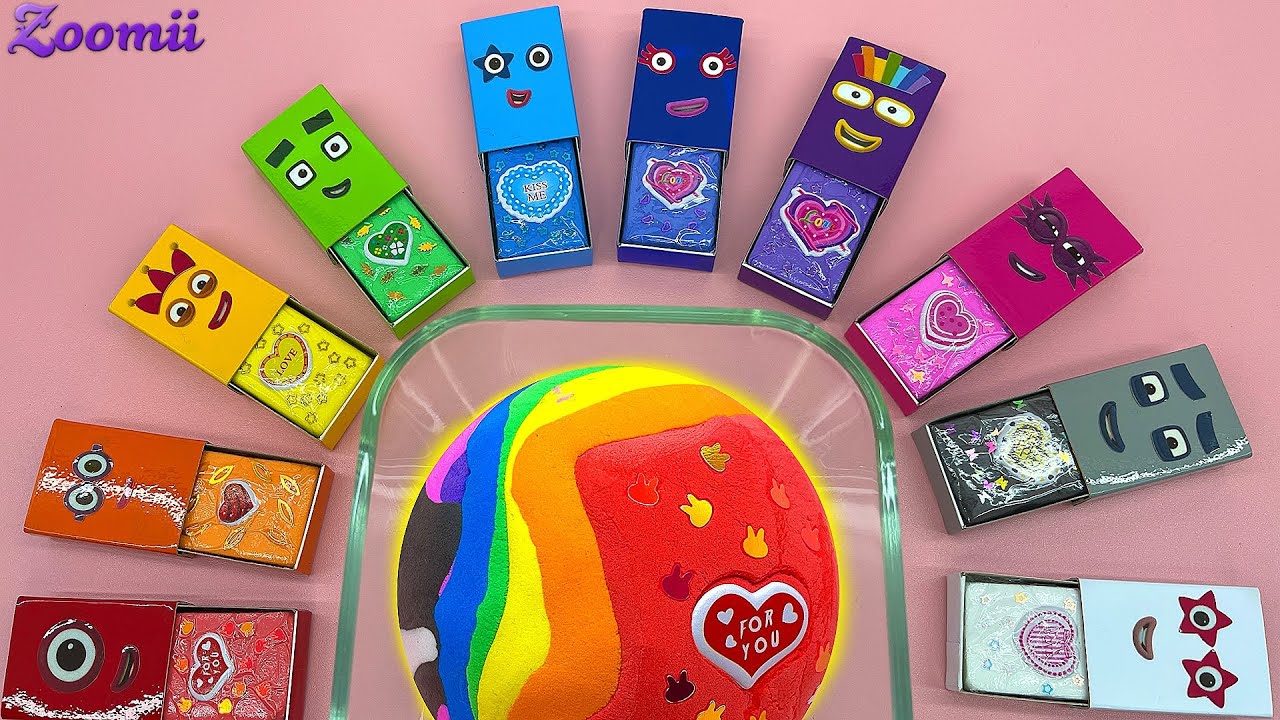 Numberblocks | Mixing Slime CLAY Coloring with Match Box !! Most ...