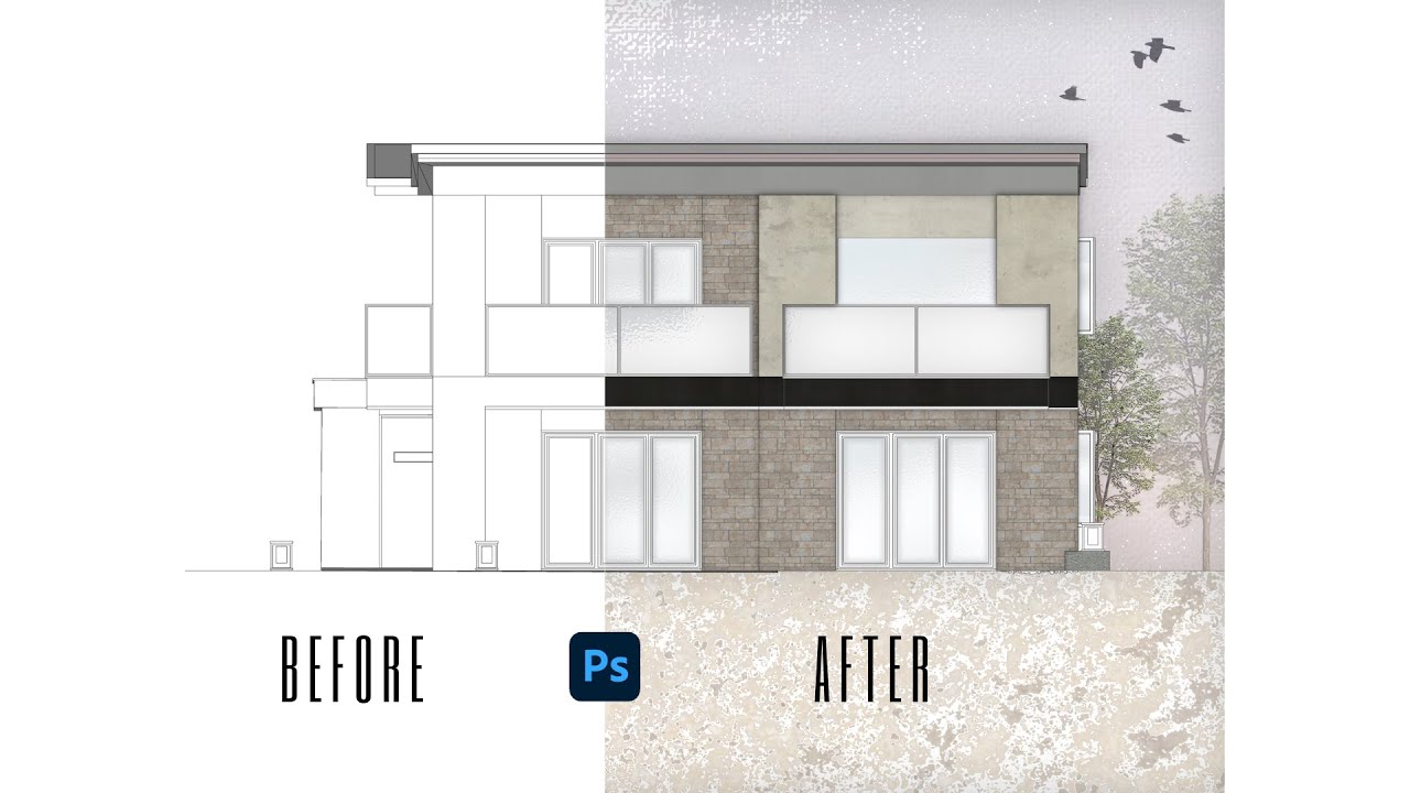 Rendering a Desert Style House in Photoshop | Architecture | 21d32 ...