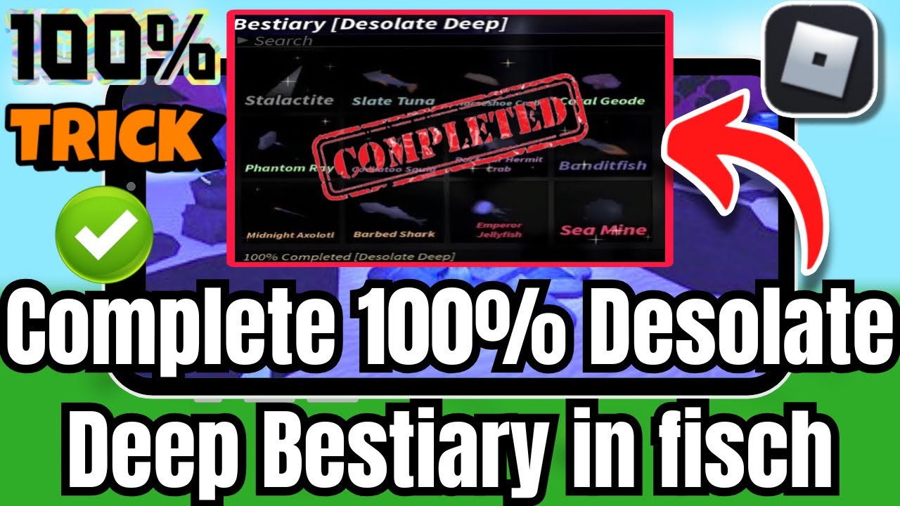 How to Complete the Desolate Deep Bestiary in Fisch Roblox (Easy) - YouTube