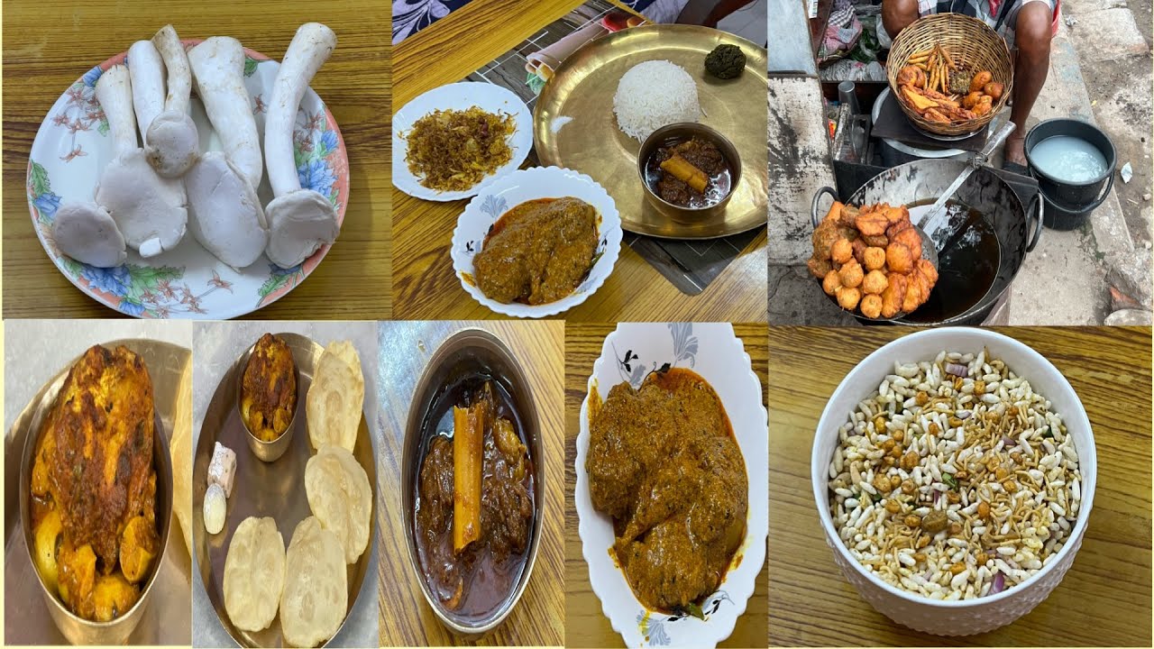 MILKY MUSHROOM কখনো খেয়েছো😲 বৃষ্টিমুখর দিনে JHAL MURI আর TELEBHAJA🫡 ...