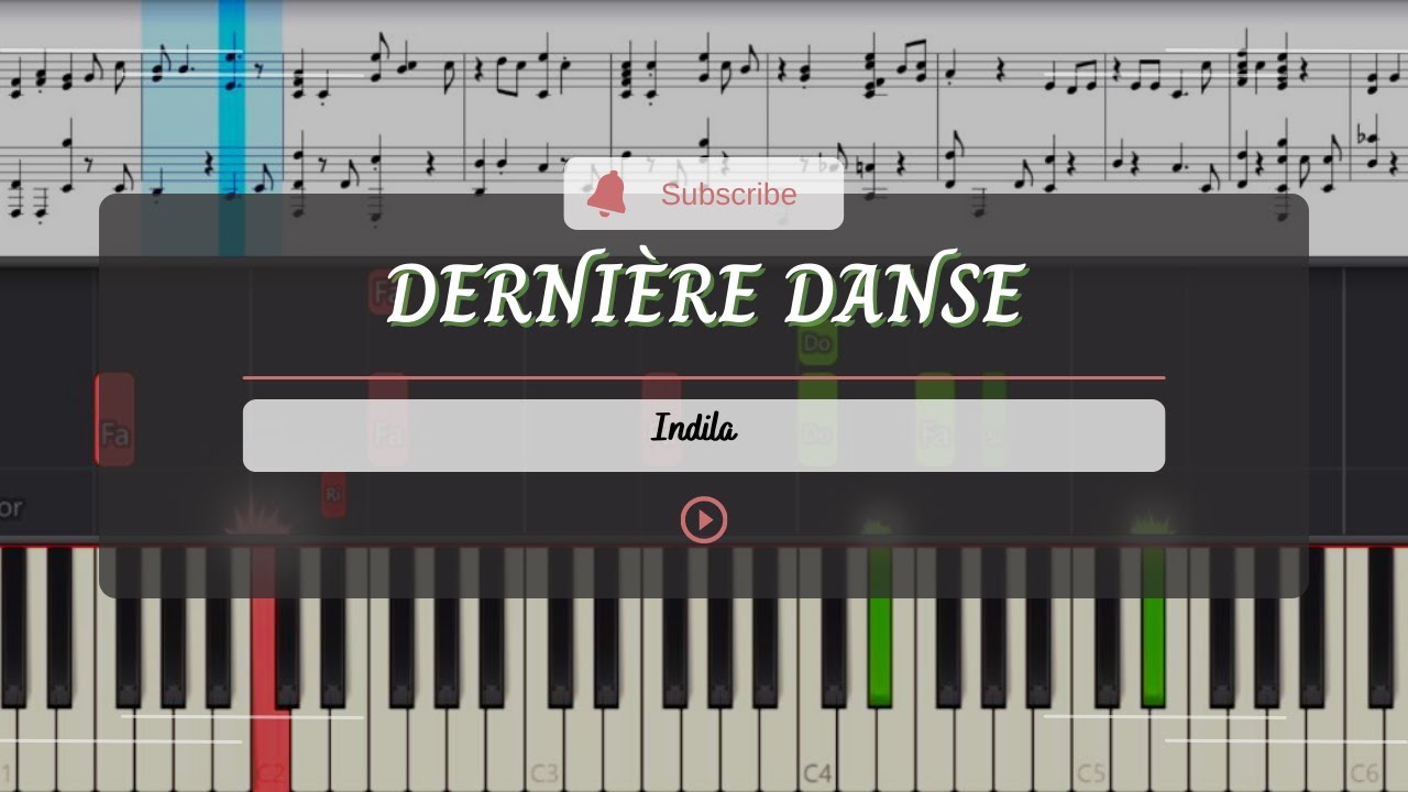 Dernière Danse - Indila - Piano Tutorial - Sheet Music & MIDI - YouTube