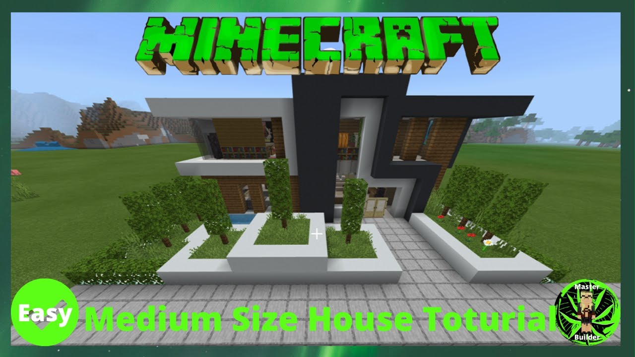 Minecraft How To Build A Medium Size Modern House Tutorial #6 - YouTube
