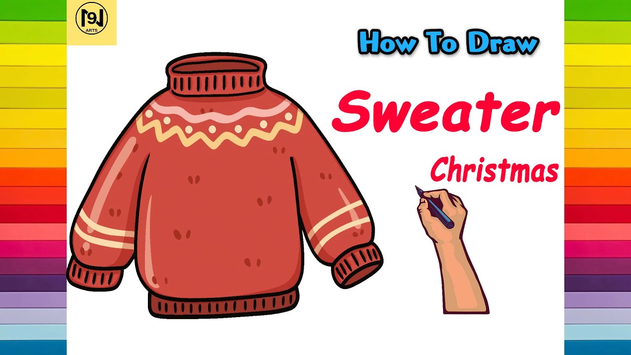 How to draw a Christmas Sweater easy step by step (2022) | No.9 ARTS ...