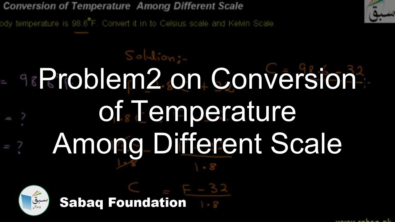Problem2 on Conversion of Temperature Among Different Scale, Physics ...