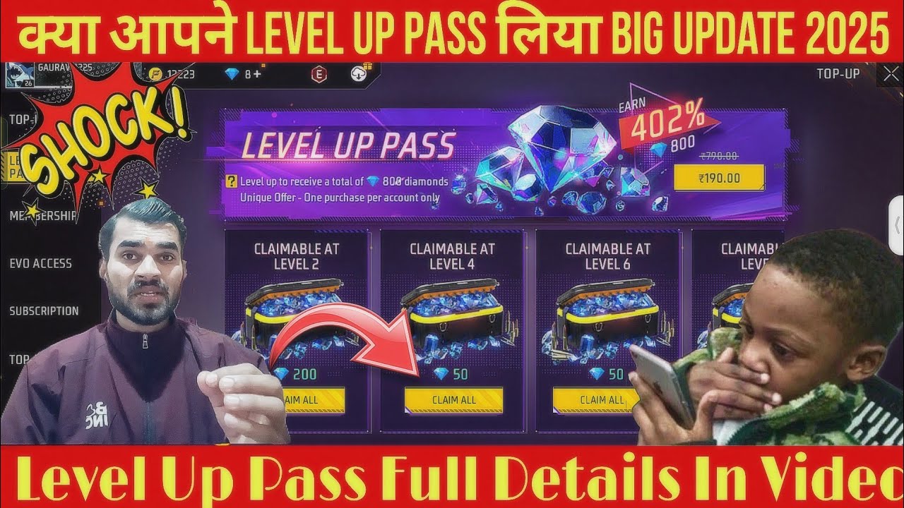 Free fire LEVEL UP PASS | Level Up Pass Kaise Le | How to get Level Up ...