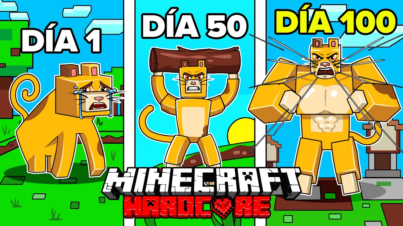 Sobreviví 100 DÍAS siendo un GATO en Minecraft HARDCORE - YouTube