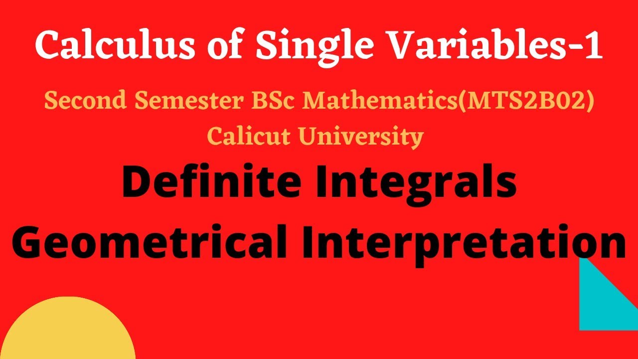 Video-16|Definite Integrals |Geometrical Interpretation| - YouTube