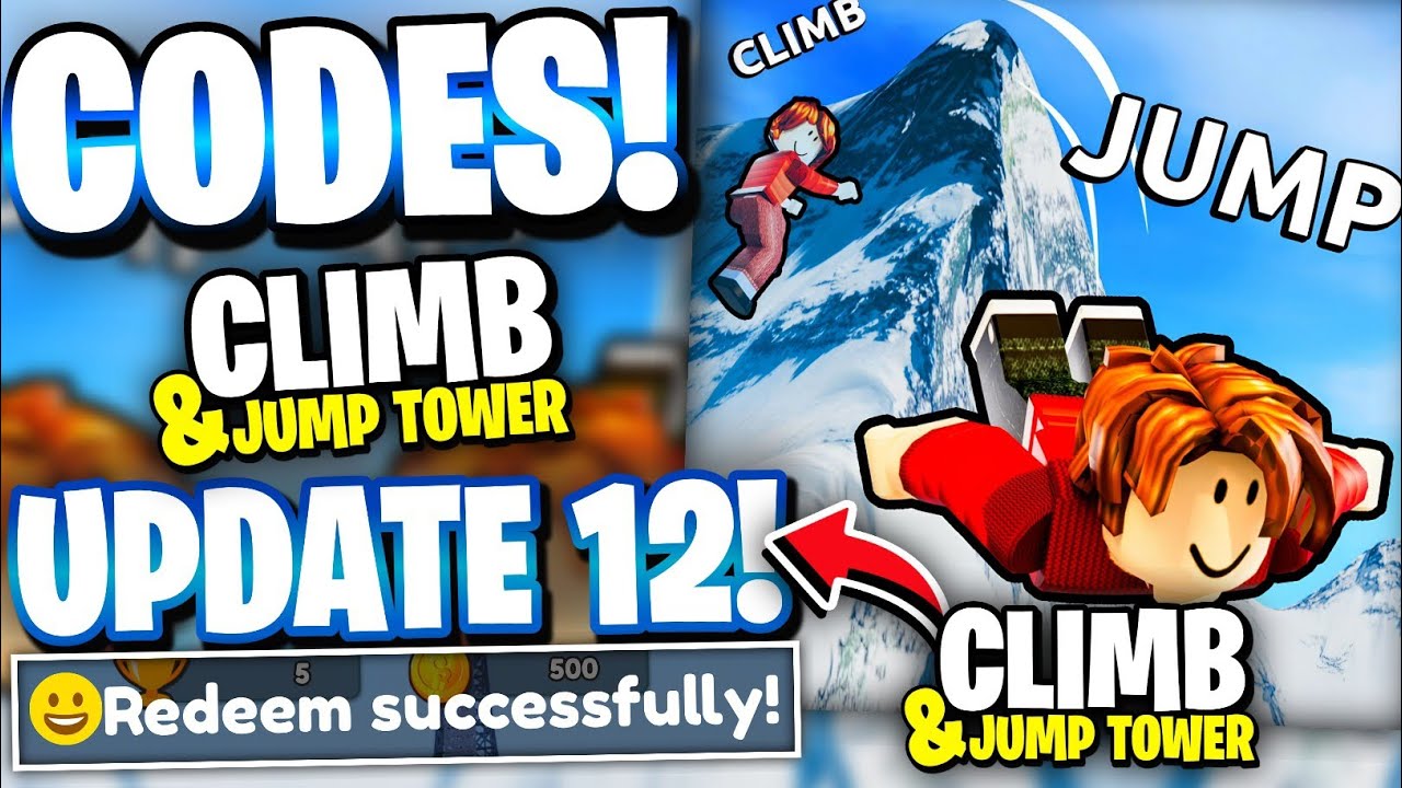 [WORLD 11] All Working UPDATE 12 CODES FOR CLIMB AND JUMP TOWER! ROBLOX ...