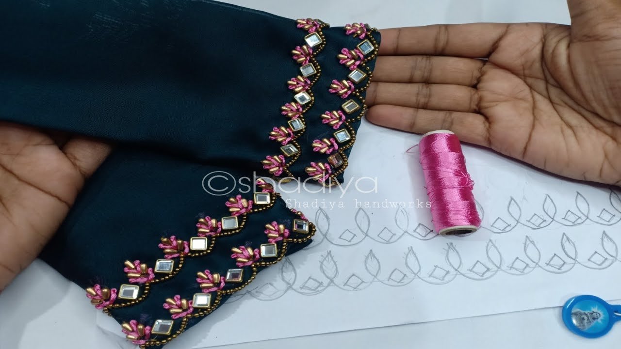 simple Very easy hand embroidery sleeve embroidery with silk thread ...