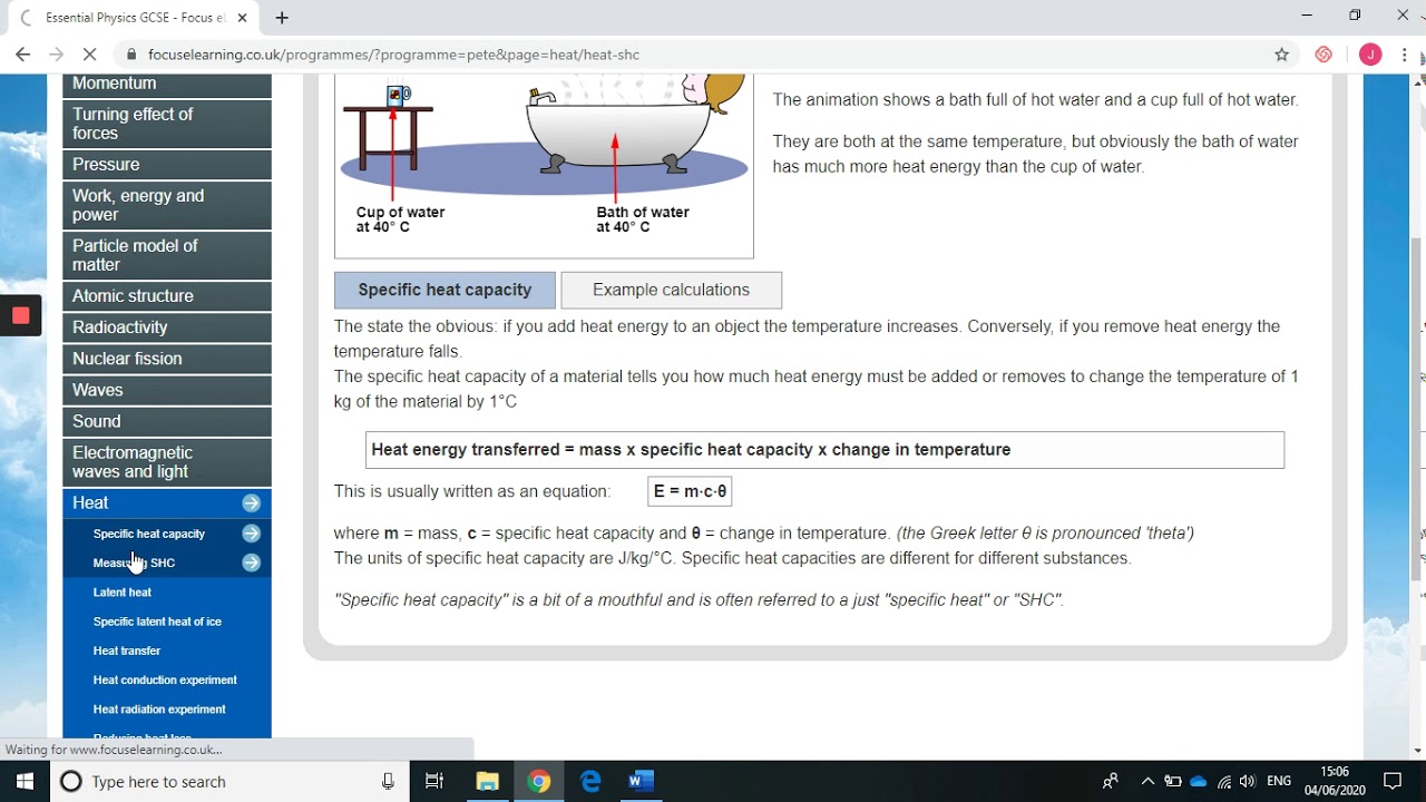 Specific Heat Capacity simulation - YouTube