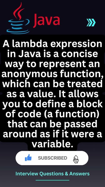 What Is Lambda Expression In Java Java Javaprogramming Javatutorial Shorts Lambda