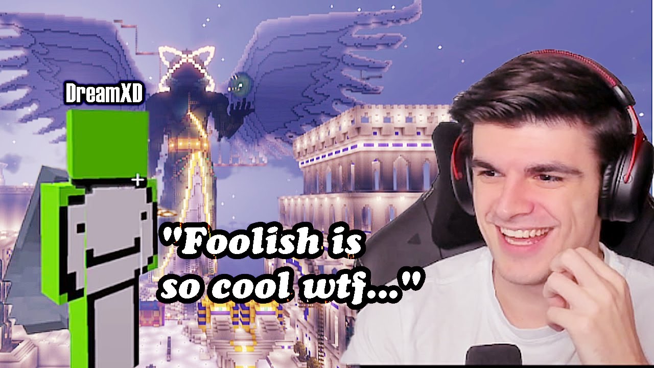 DreamXD REACTS TO FOOLISH'S FINISHED BUILDING THE DreamXD STATUE ...