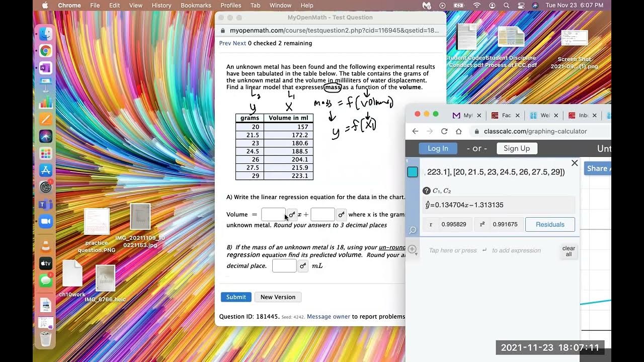Linear regression-applications problem - YouTube