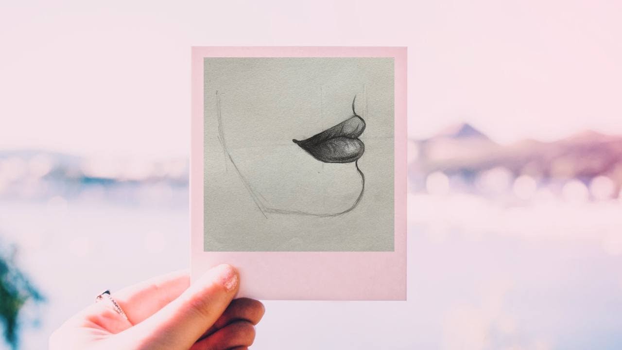 how to draw lips with a pencil (From the profile angle)| time lapse ...