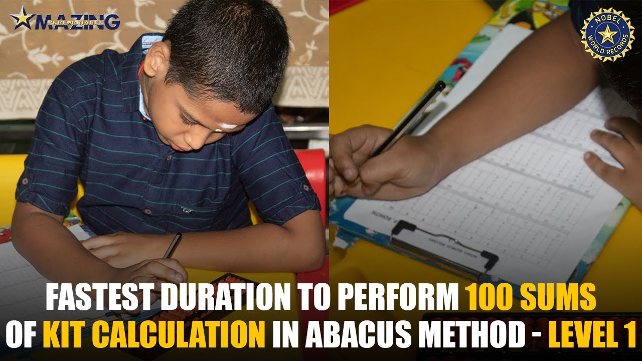 Fastest Duration To Perform 100 Sums Of KIT CALCULATION In Abacus fastest-duration-to-perform-100-sums-of-kit-calculation-in-abacus