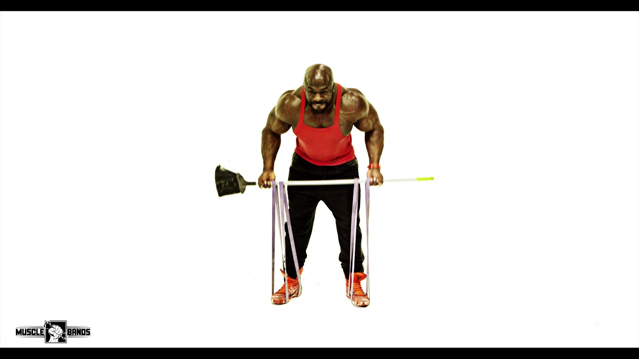 Muscle Bands Back Workout Tutorial: Bent over double band with extra ...