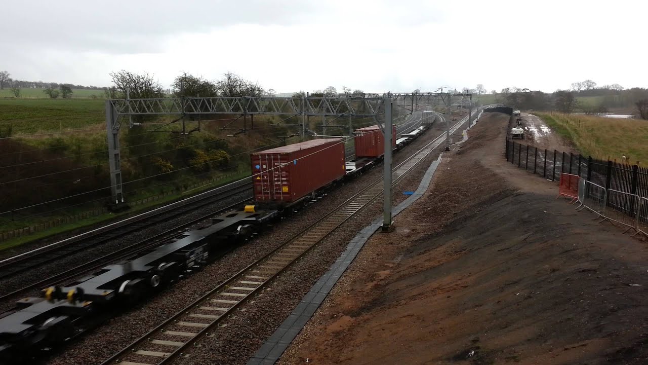 First Day Norton Bridge Flyover Freight Line at Heamies Farm WCML - YouTube