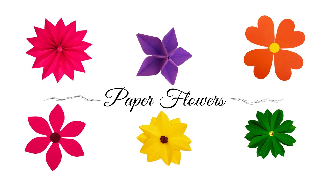 6 Easy Beautiful Paper Flowers I Flower making I DIY I Evana Art And ...