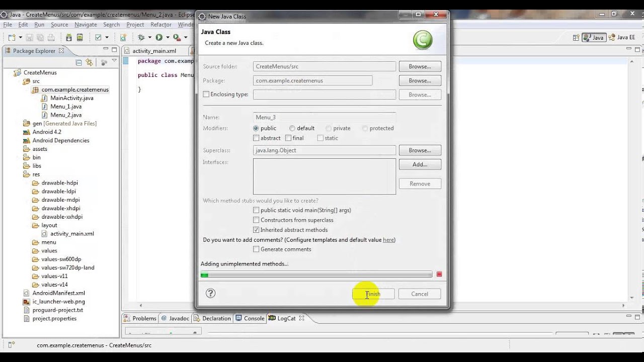 Android Create Menu List Tutorial Part 1 Youtube