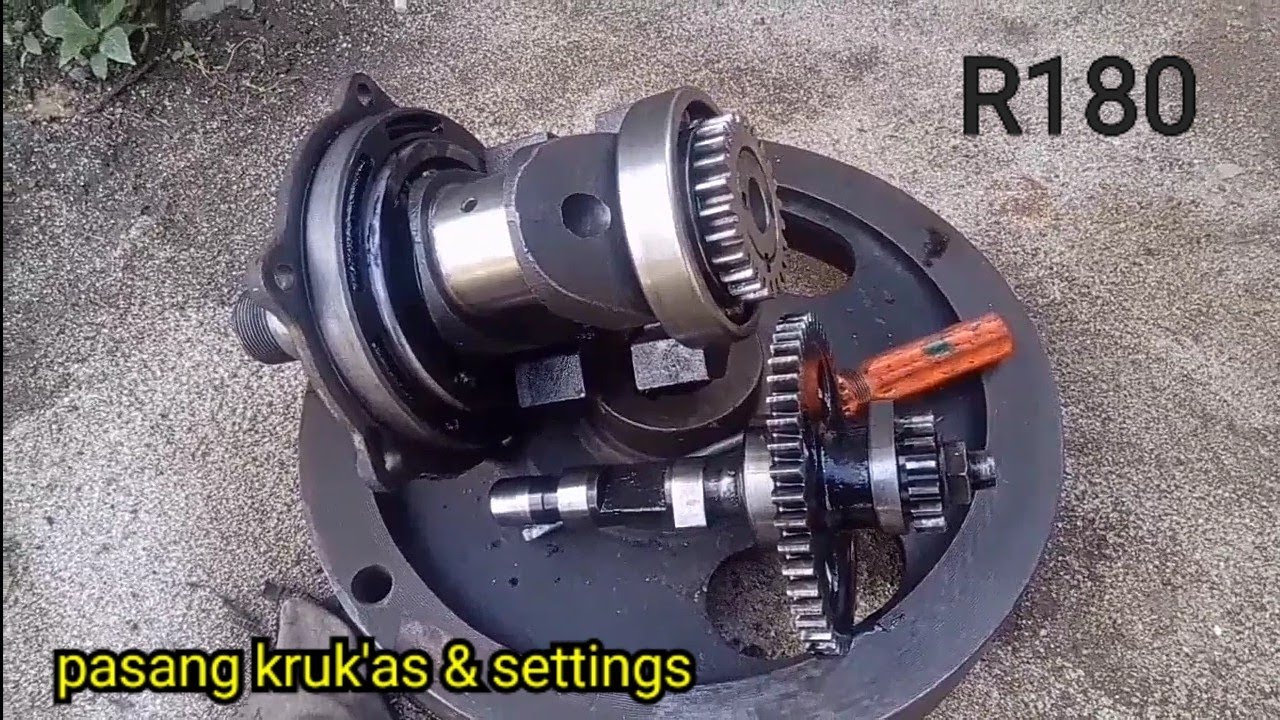 how to install crankshaft & settings diesel engine R180 - YouTube
