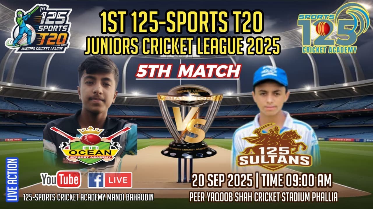 5TH Match 125-SPORTS SULTANS | VS | OCEAN CRICKET ACADEMY CHAKWAL - YouTube