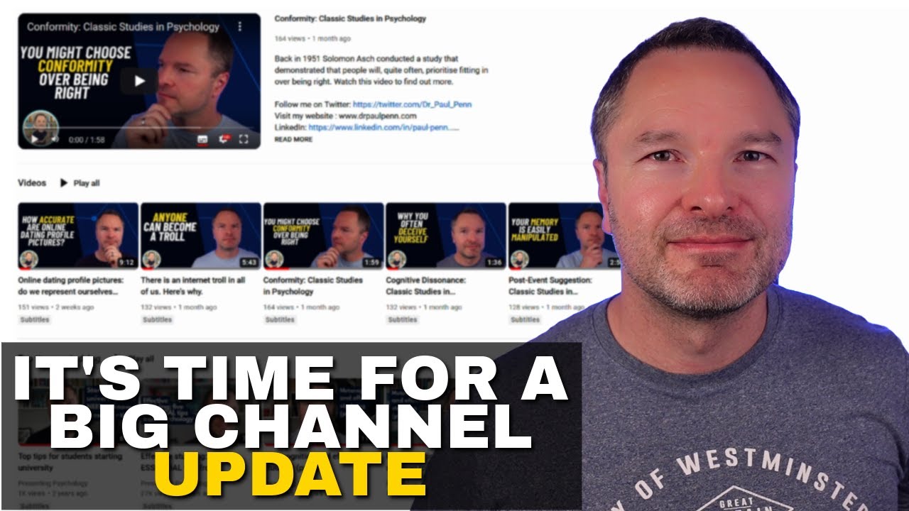 My channel has had a big update. Watch this for details. - YouTube