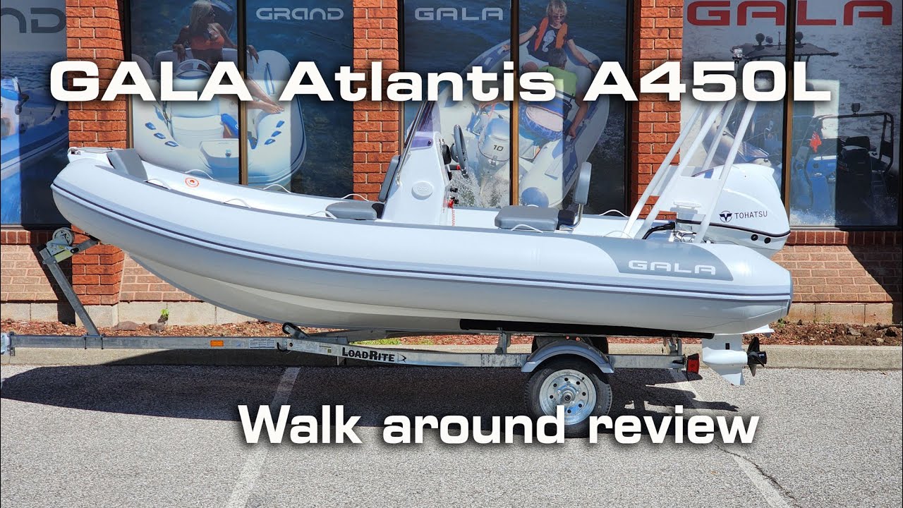 GALA inflatable boat A450L with 60HP TOHATSU. Walkaround review. - YouTube