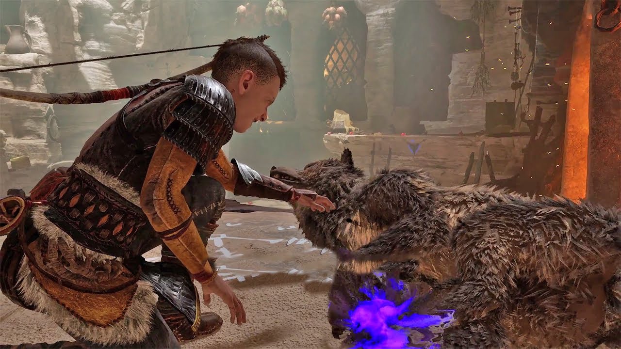 Atreus saves the Dog - God of War Ragnarok - YouTube